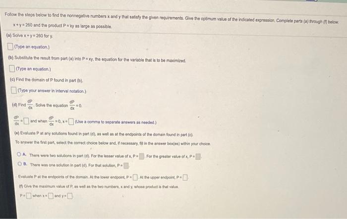 Solved Follow the steps below to find the nonnegative | Chegg.com