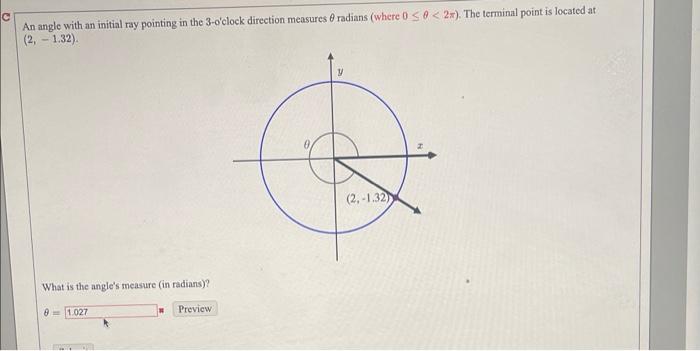 Solved An angle with an initial ray pointing in the 3 | Chegg.com