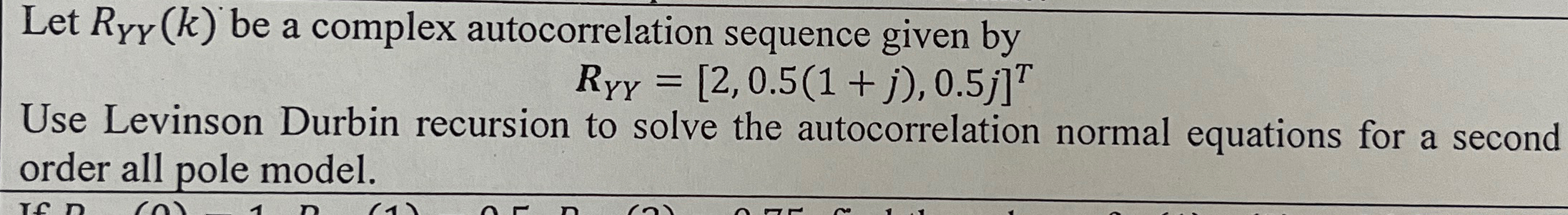 Solved Let RYY(k) ﻿be a complex autocorrelation sequence | Chegg.com