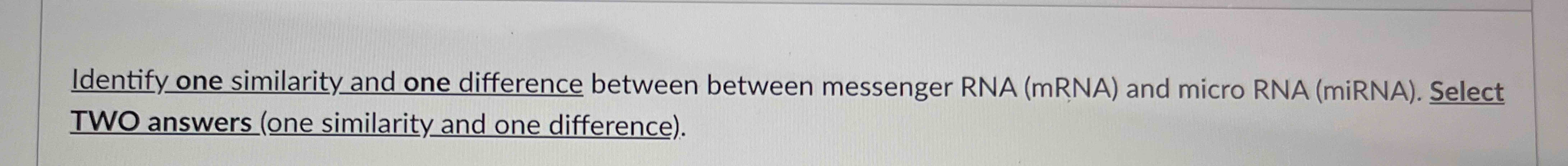 Solved Identify one similarity and one difference between | Chegg.com