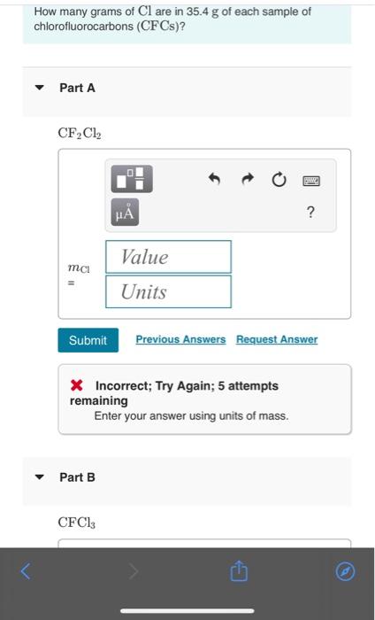 Solved How many grams of Cl are in 35.4 g of each sample of | Chegg.com