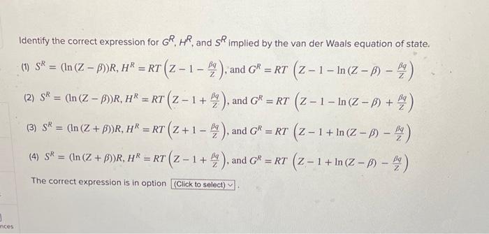 Solved Identify the correct expression for GR,HR, and SR | Chegg.com