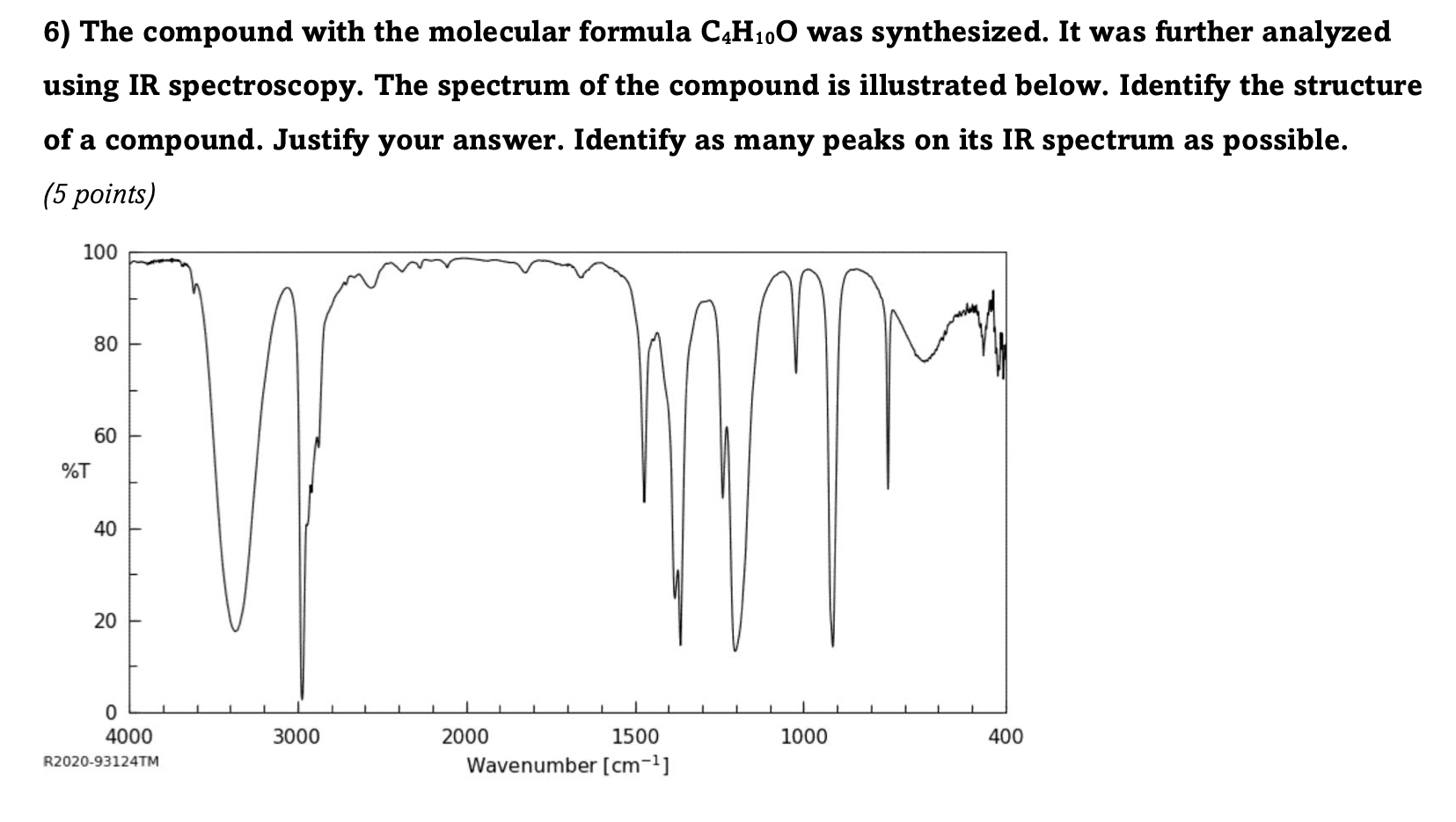 Solved The Compound With The Molecular Formula C4h10o ﻿was