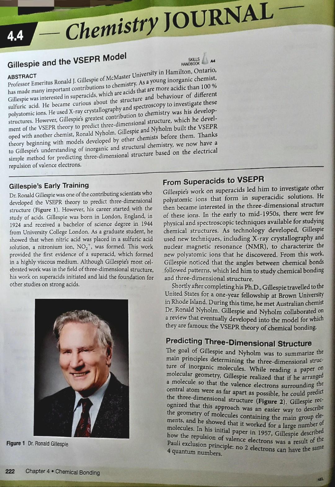 Solved Please read the Gillespie and the VSEPR model, and | Chegg.com