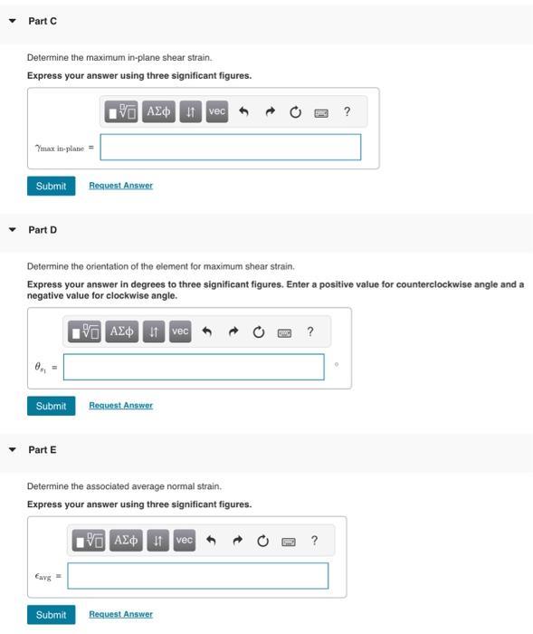 Solved Part A Determine the in-plane princpal strains. | Chegg.com