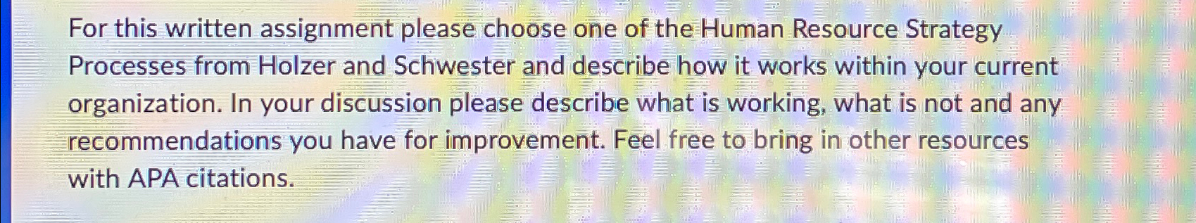 Solved For this written assignment please choose one of the | Chegg.com