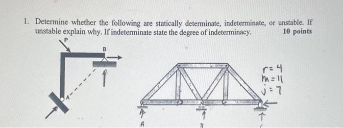 1. Determine whether the following are statically | Chegg.com
