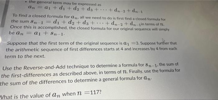 Solved Suppose that a sequence {an}n≥1 has constant | Chegg.com