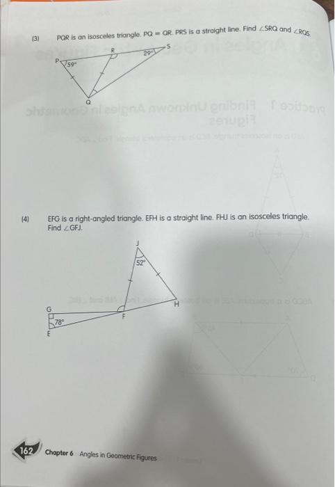 Solved (3) PQR is an isosceles triangle. PQ=QR. PQS is a | Chegg.com