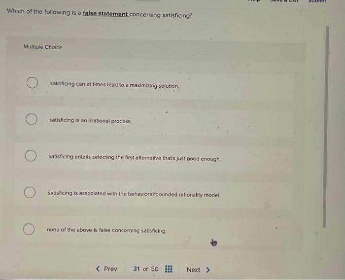 Which of the following is a false statement | Chegg.com