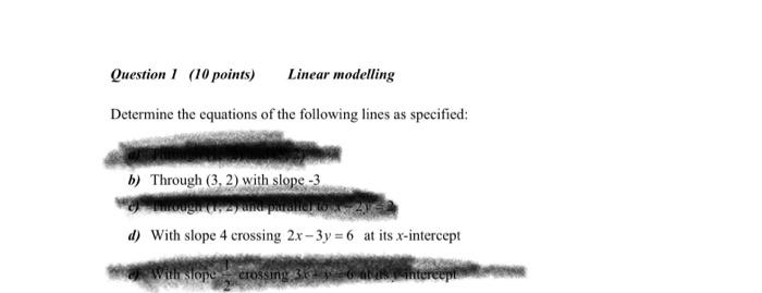 Solved Determine the equations of the following lines as | Chegg.com