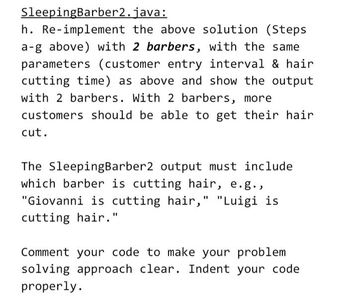 Solved Edsger Dijkstra introduced the "Sleeping Barber | Chegg.com