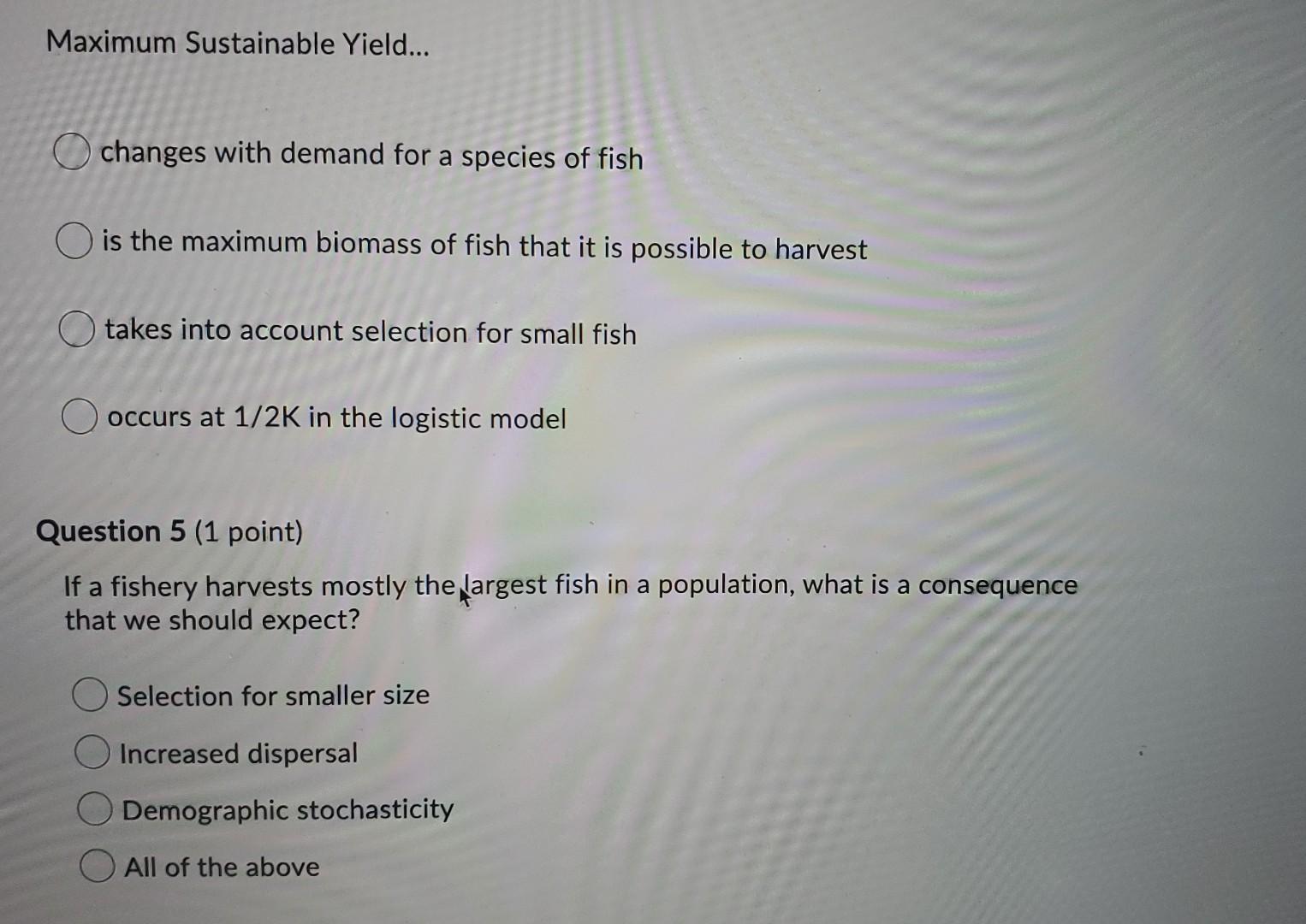 Solved Maximum Sustainable Yield... changes with demand for | Chegg.com