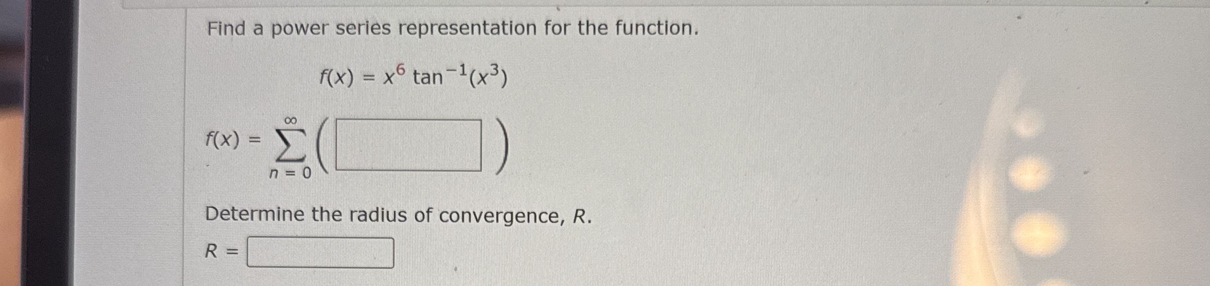 Solved Find a power series representation for the | Chegg.com