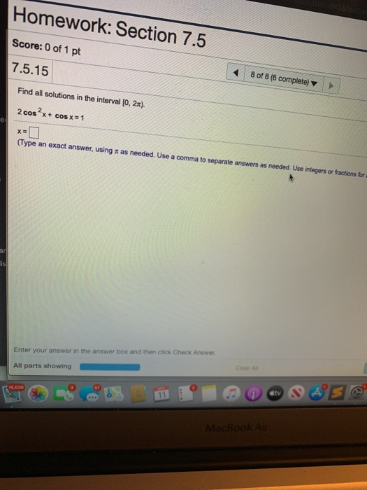 Solved Homework Section 7 5 Core 0 Of 1 Pt 8 Of 8 6