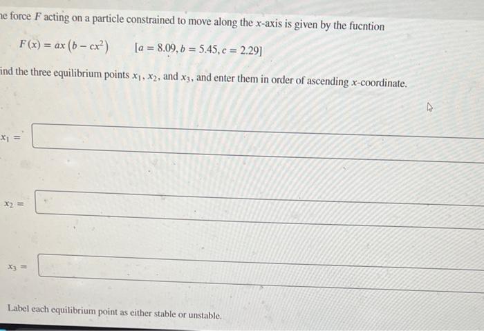 Solved force F acting on a particle constrained to move | Chegg.com