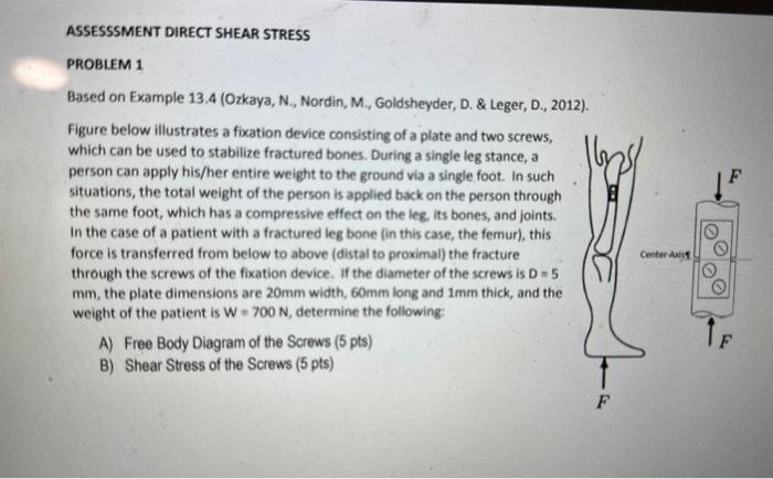 Solved ASSESSSMENT DIRECT SHEAR STRESS PROBLEM 1 Based on | Chegg.com