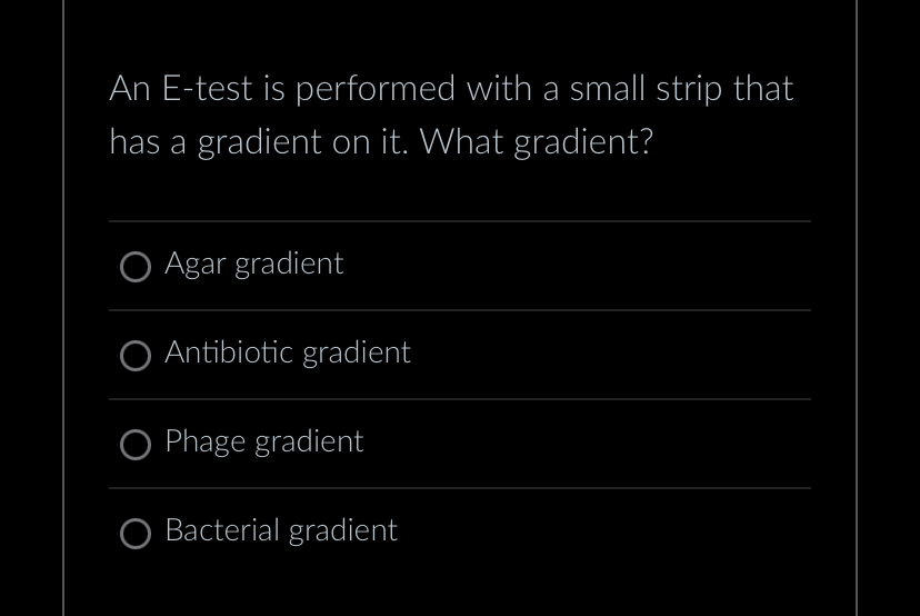 Solved An E-test is performed with a small strip that has a | Chegg.com