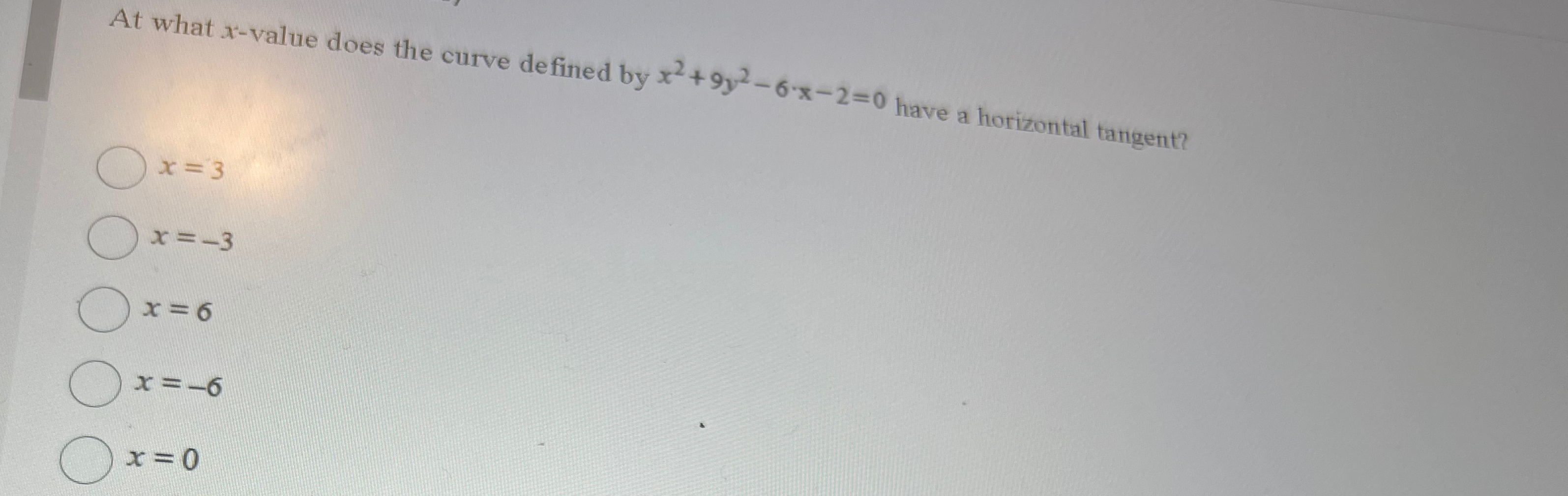 Solved At what x-value does the curve defined by | Chegg.com