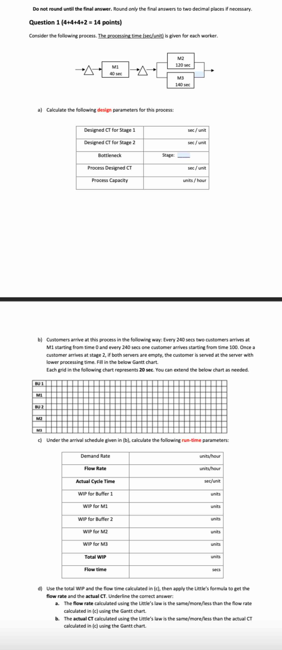 Solved Q1 ﻿INCLUDING GANTT CHART:: PLEASE ANSWER ALL PARTS | Chegg.com