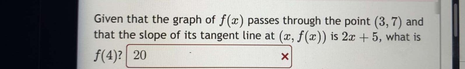 Solved Given that the graph of f(x) ﻿passes through the | Chegg.com