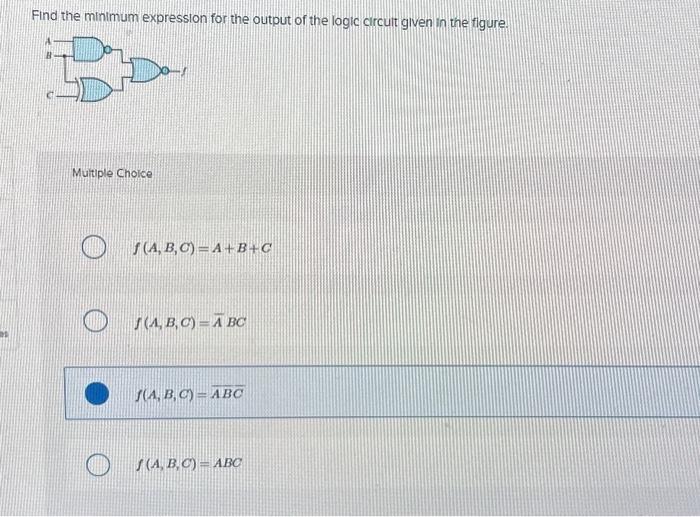 Solved Find the minimum expression for the output of the | Chegg.com