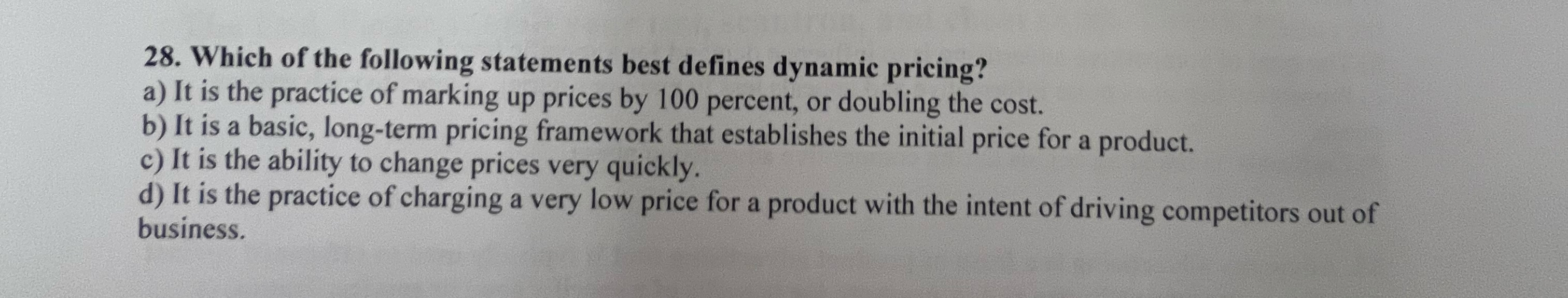 Solved Which of the following statements best defines | Chegg.com