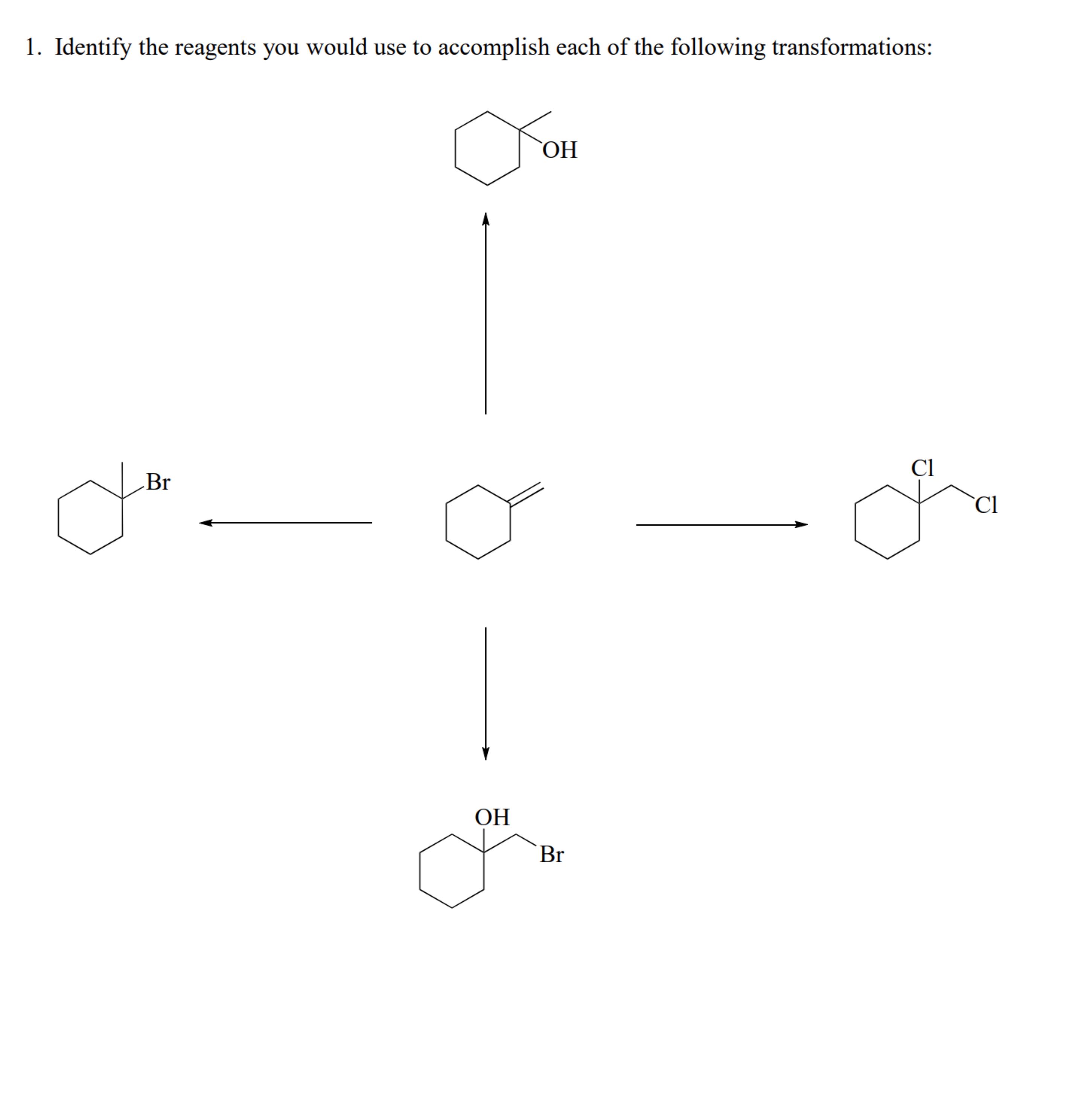 Solved Identify the reagents you would use to accomplish | Chegg.com