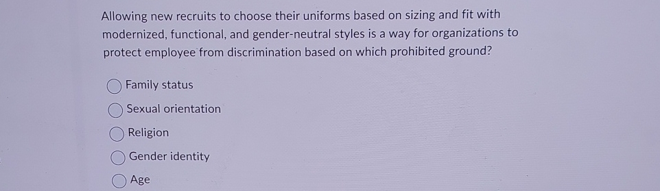 Solved Allowing new recruits to choose their uniforms based | Chegg.com