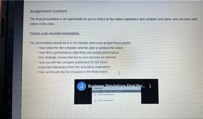 Solved Assignment Content The final presentation is an | Chegg.com