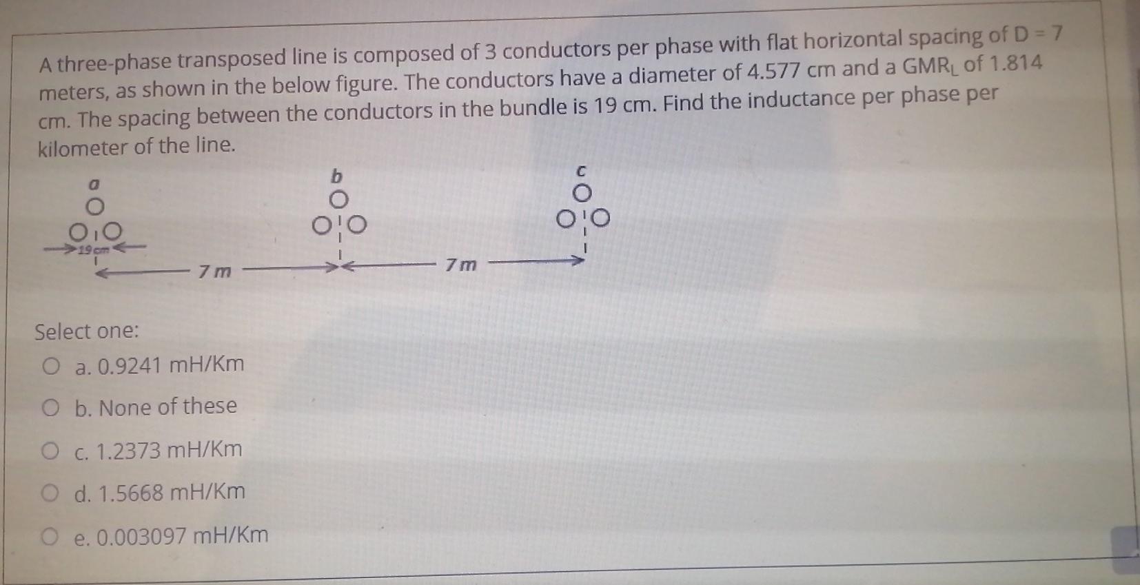 Solved A three-phase transposed line is composed of 3 | Chegg.com