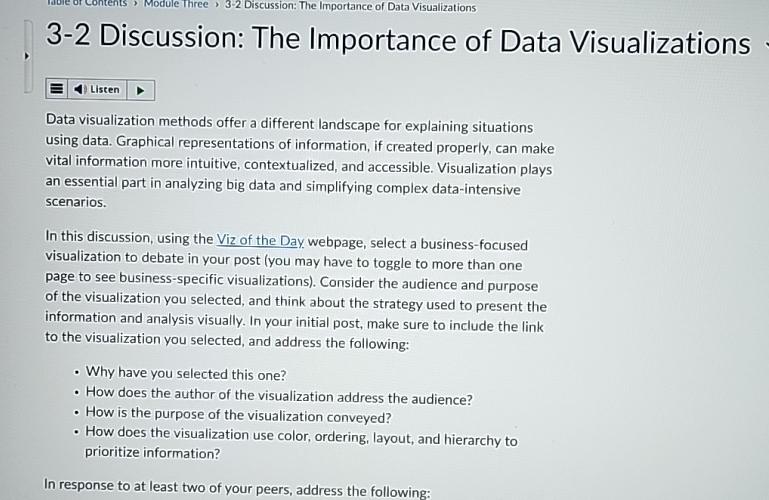 Solved 3-2 ﻿Discussion: The Importance of Data | Chegg.com