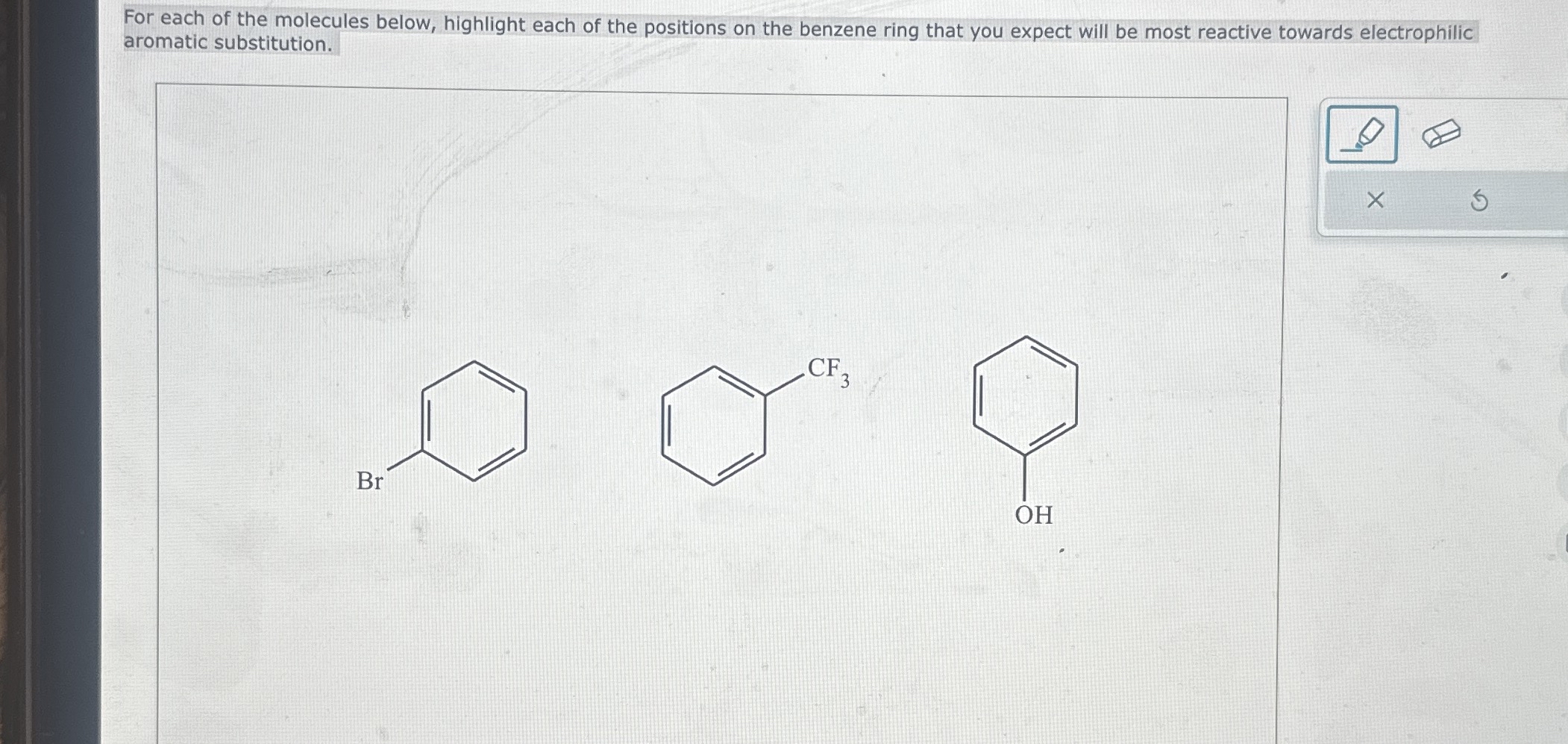 Solved For each of the molecules below, highlight each of | Chegg.com