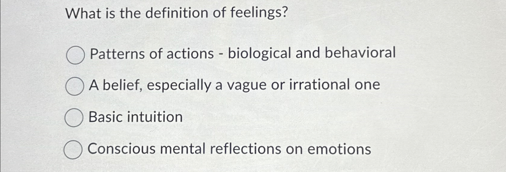 Solved What is the definition of feelings?Patterns of | Chegg.com