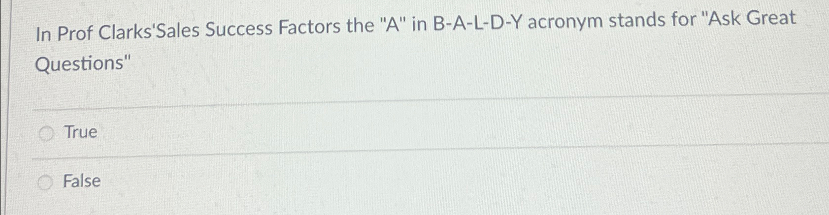 Solved In Prof Clarks'Sales Success Factors the "A" ﻿in | Chegg.com