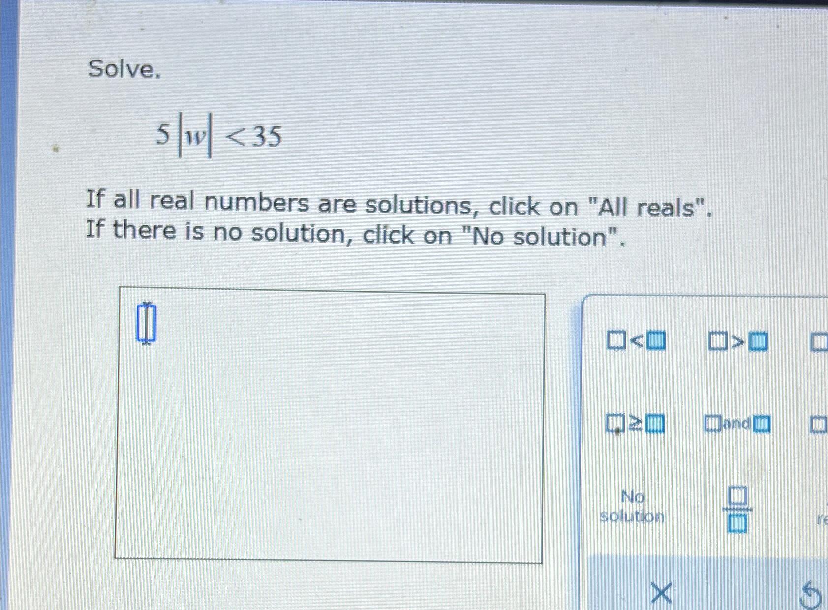 Solved Solve.5|w|
