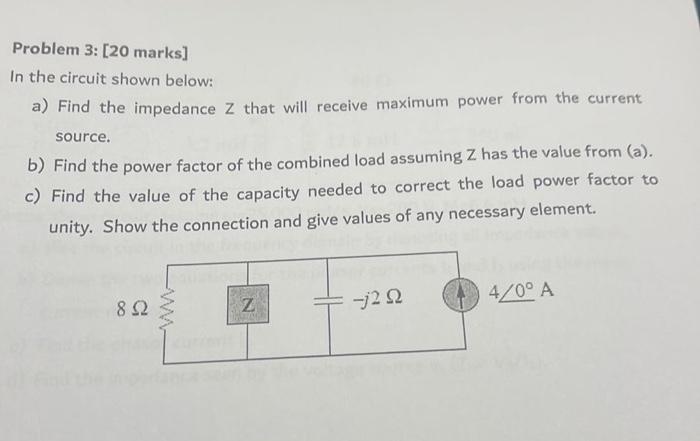 Solved Problem 3: [20 marks] In the circuit shown below: a) | Chegg.com