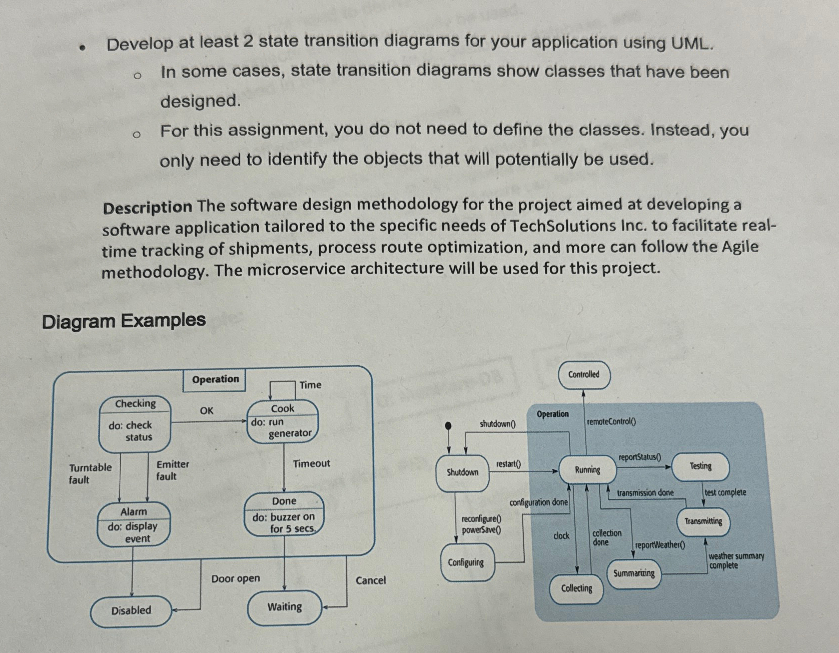 Solved Develop at least 2 ﻿state transition diagrams for | Chegg.com