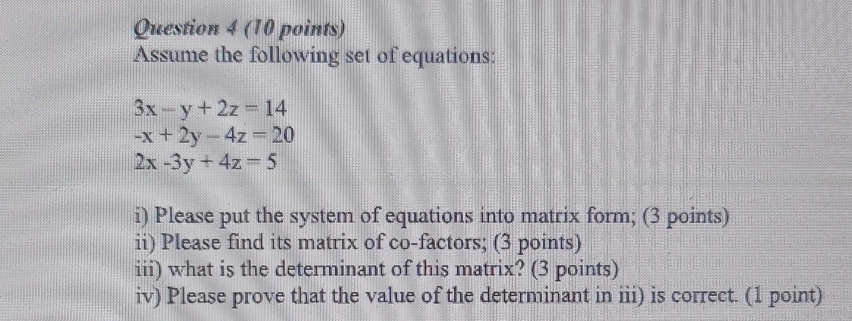 Solved Qmestion 4 (10 pointr) Assume the following set of | Chegg.com