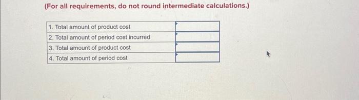 Solved Required information Cost Classifications (Algo) [The | Chegg.com