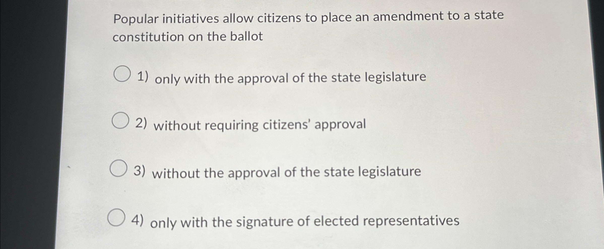 Solved Popular initiatives allow citizens to place an | Chegg.com
