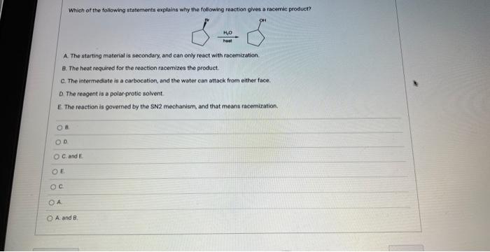Solved Which of the following statements explains why the | Chegg.com