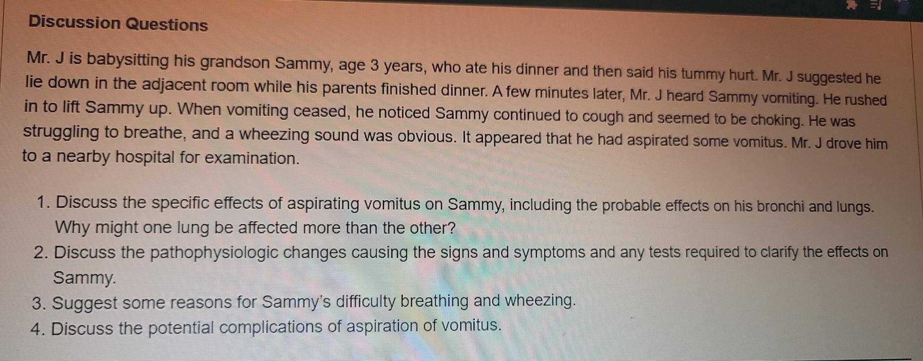 Solved IT Discussion Questions Mr. J is babysitting his | Chegg.com