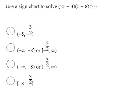 Solved Use a sign chart to solve | Chegg.com