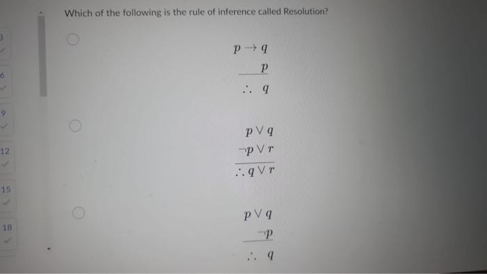 Solved Which of the following is the rule of inference | Chegg.com