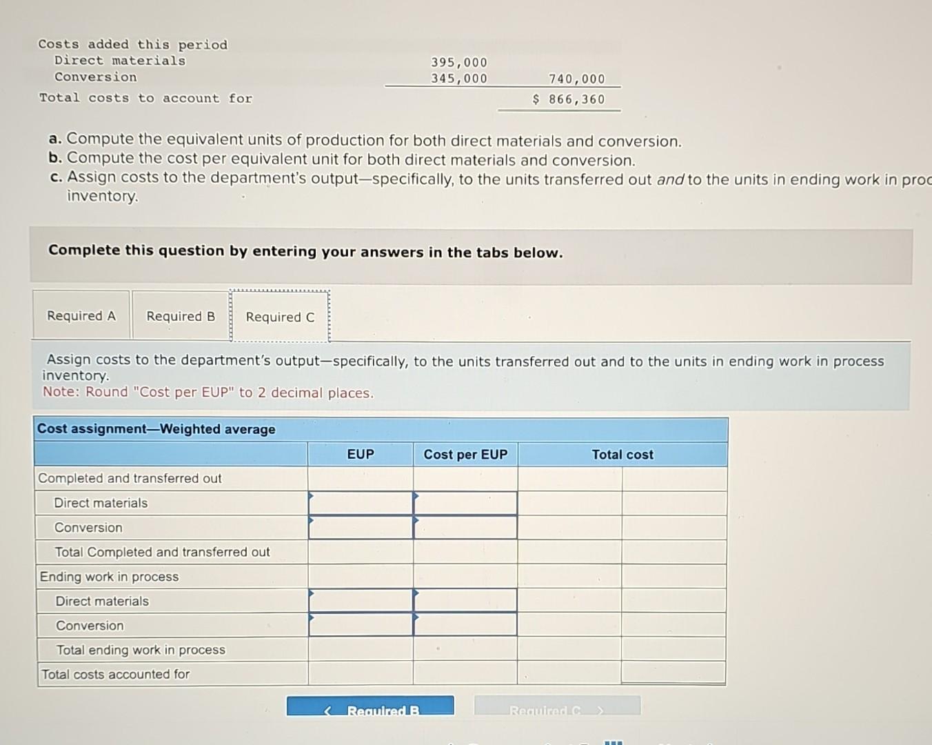 Solved A Compute The Equivalent Units Of Production For