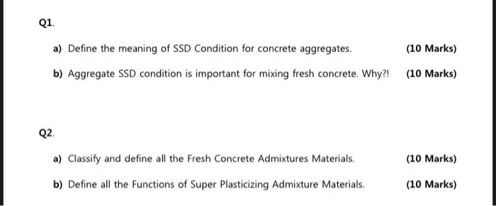 Solved Q1 a) Define the meaning of SSD Condition for | Chegg.com