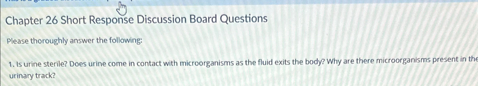 Solved Chapter 26 ﻿Short Response Discussion Board | Chegg.com
