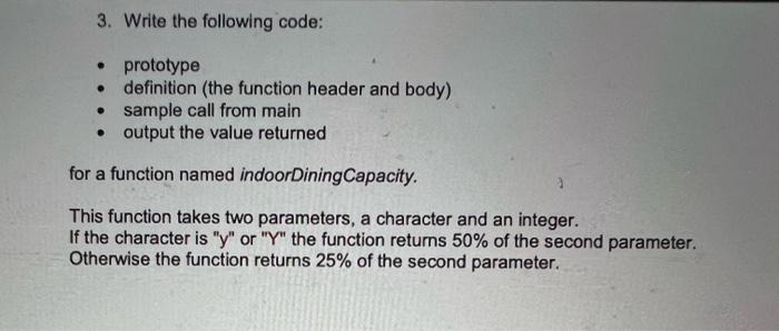 Solved 3. Write the following code: - prototype - definition | Chegg.com