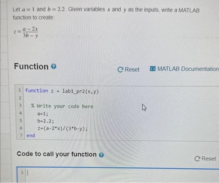 Let a=1 and b=2.2. Given variables x and y as the | Chegg.com